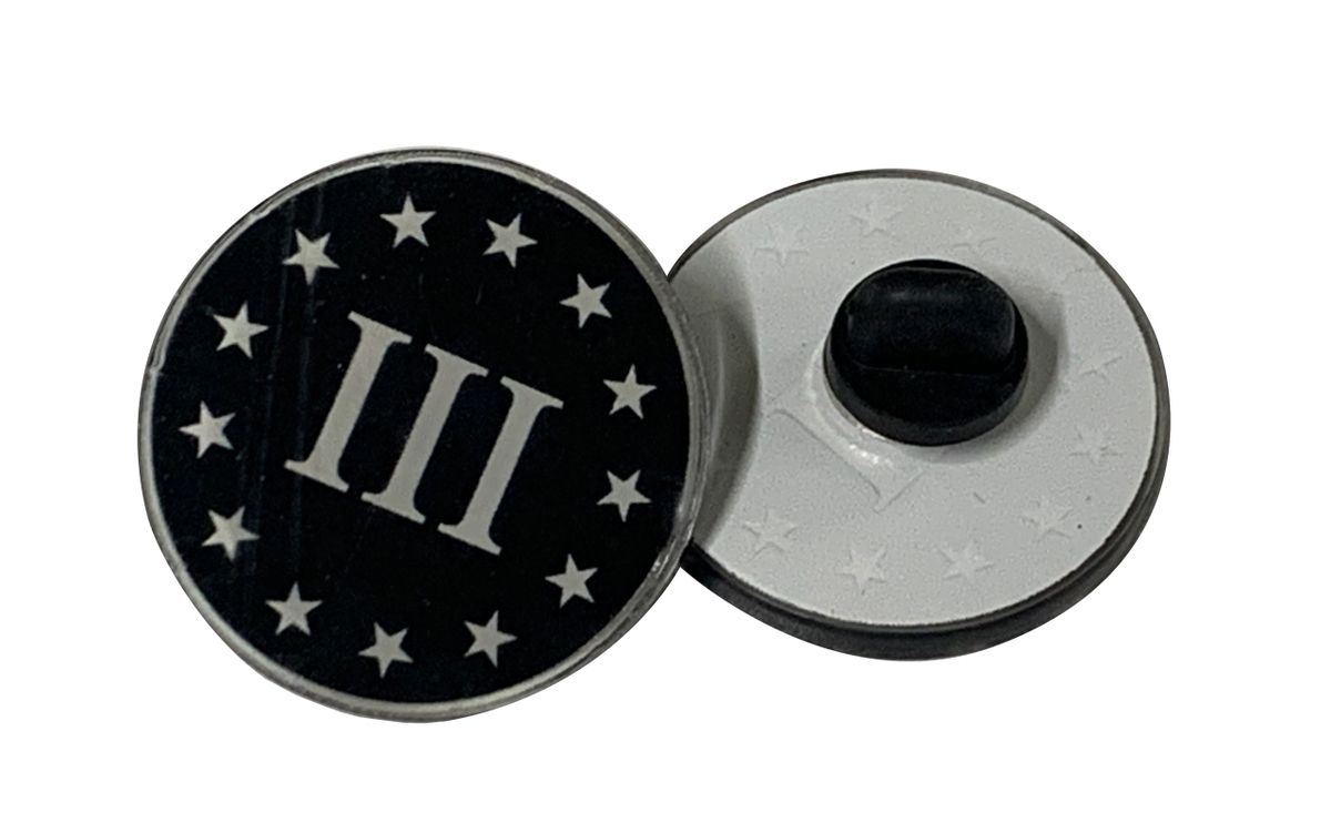Three Percenter Custom Round Lapel Pin